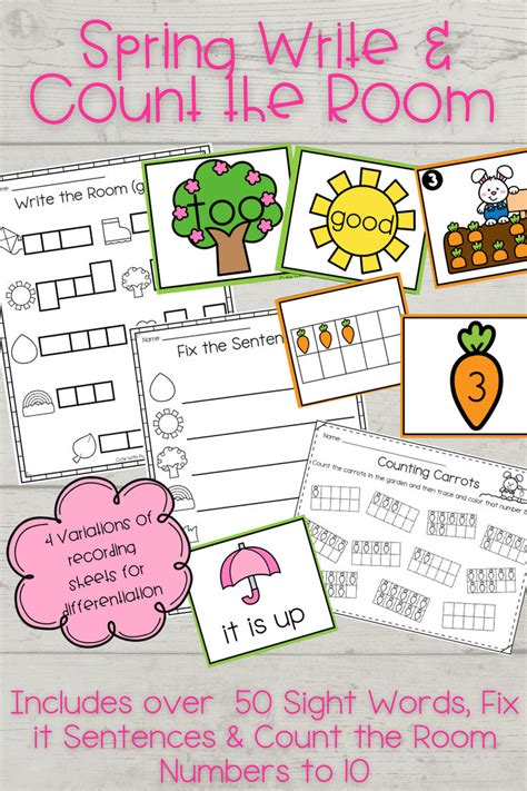 Spring Read Write And Count The Room Activity