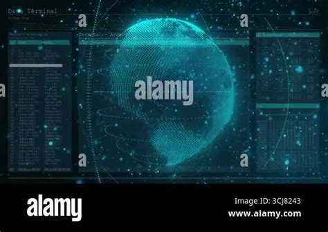 Terminal Executing Deploy Microcode Code Scrolling Globe Rotating