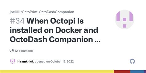 When Octopi Is Installed On Docker And Octodash Companion Is Installed