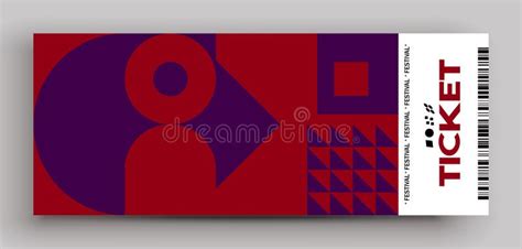 Ticket Vector Template Layout With Abstract Pattern Design Graphics