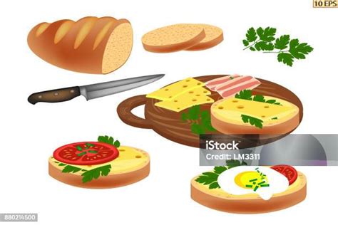 버터 치즈와 토마토 샌드위치입니다 토스트입니다 빵입니다 샌드위치 빵 슬라이스 벡터 그림을 흰색 배경에 고립입니다 치즈 샌드위치에