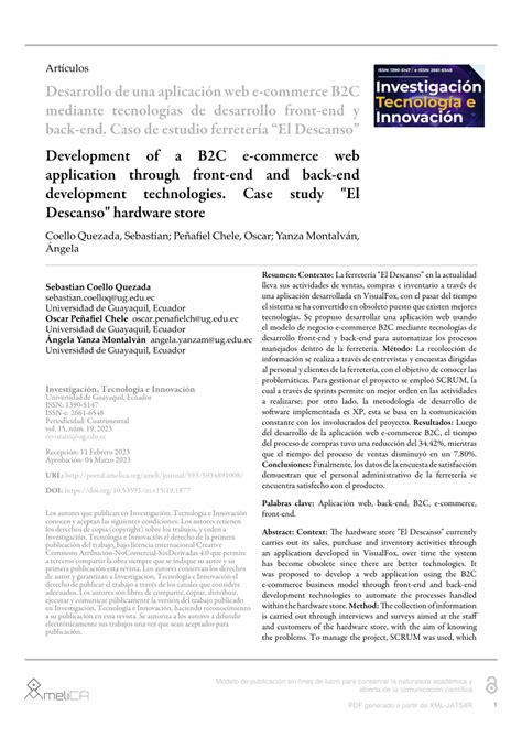pdf desarrollo de una aplicación web e commerce b2c mediante