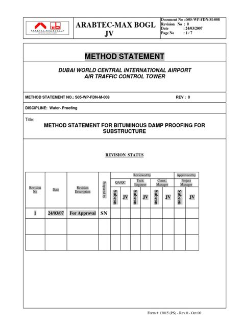 Method Statement For Damp Proofing Pdf Concrete
