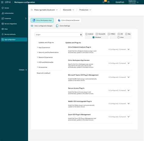 プラグイン管理 Windows向けcitrix Workspaceアプリ