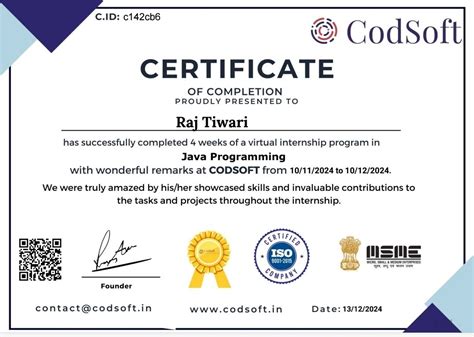 Raj Tiwari On Linkedin Javaprogramming Internship