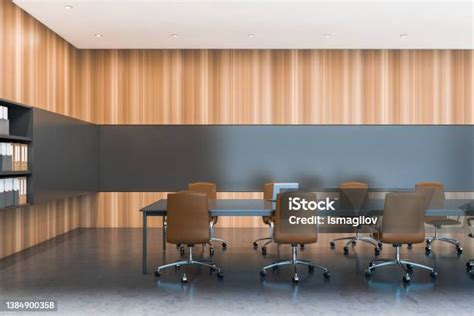 콘크리트 바닥에 좌석 테이블 및 선반이있는 어두운 비즈니스 룸 인테리어 3차원 형태에 대한 스톡 사진 및 기타 이미지 3차원 형태 개념 건축 Istock