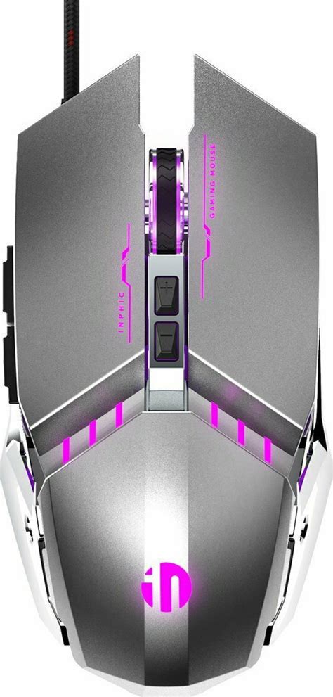 Inphic PW2 RGB Gaming Ποντίκι 4800 DPI Ασημί | Skroutz.gr
