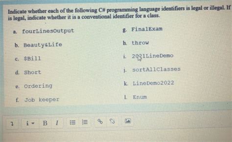Solved Indicate Whether Each Of The Following C Programming