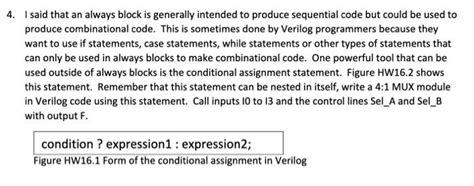 Solved I Said That An Always Block Is Generally Intended Chegg