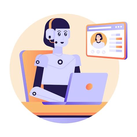 Premium Vector An Ai Robot Assistant In Flat Illustration