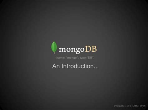 Introduction To Mongodbpptx