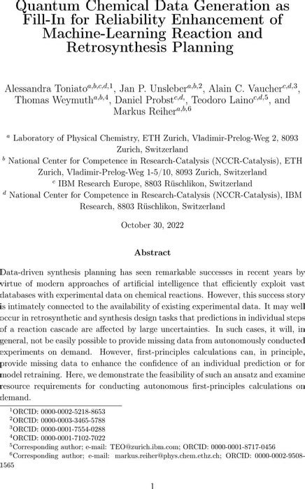 Quantum Chemical Data Generation As Fill In For Reliability Enhancement