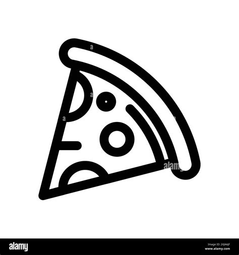 slice of pizza icon set in thin line outline style and linear vector