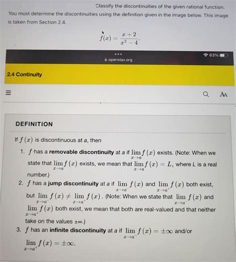 Solved Slassify The Discontinuities Of The Given Rational