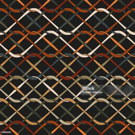 검은색 바탕에 여러 가지 빛깔의 금속 메쉬 기하학적 질감 인터레이스 물결 선 선형 파도 울타리 원활한 패턴 0명에 대한 스톡 벡터 아트 및 기타 이미지 Istock