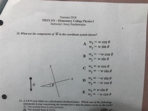 Solved Summer 2018 Phys 151 Elementary College Physics I