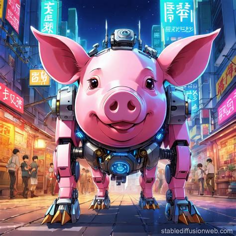 Robotic Pig Image Stable Diffusion Online