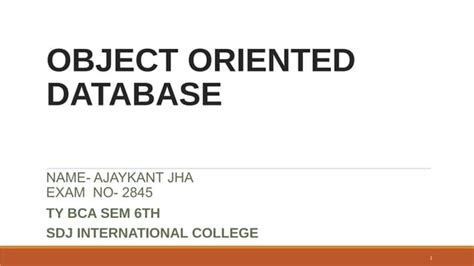 Object Oriented Databases Pdf