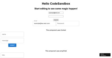 Validation With Yup Resolvers Formprovider Useformcontext Codesandbox