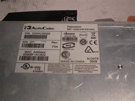 Mp 124 Voip Gateway Audiocodes Bramka 24x Analog Mp124fxsac Ripepl