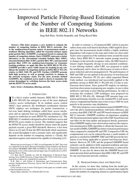Pdf Improved Particle Filtering Based Estimation Of The Number Of