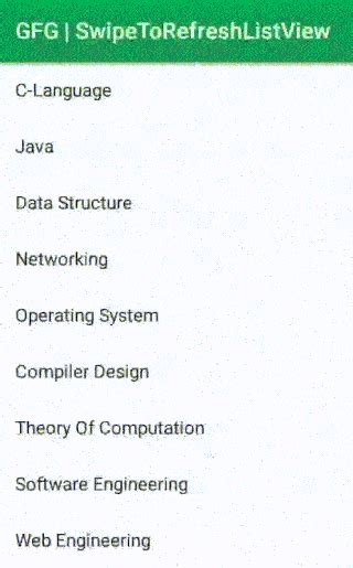 Pull To Refresh With Listview In Android With Example Geeksforgeeks