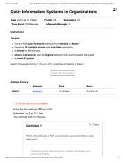 Quiz On Information Systems In Organizations CSIS Course Hero