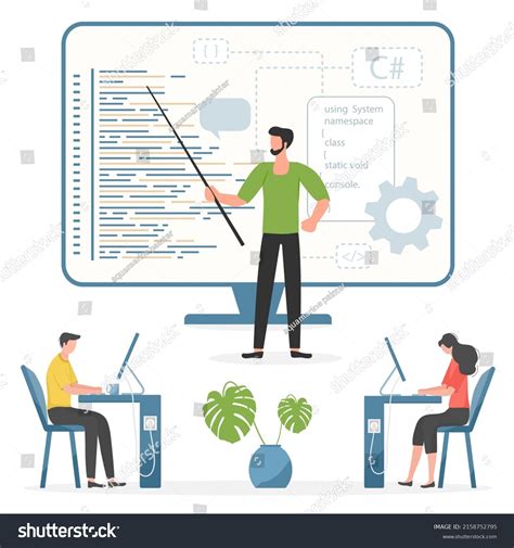 vector illustration programming languages learning software stock