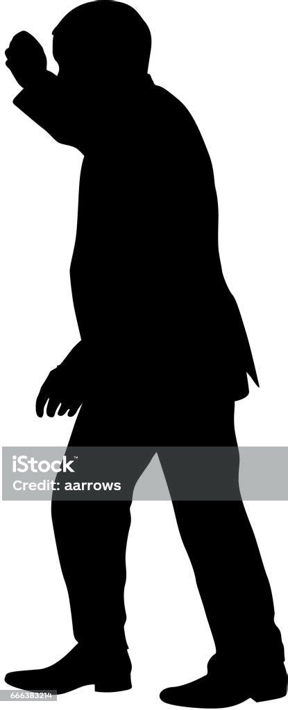 그의 손 제기와 남자의 실루엣입니다 벡터 일러스트 레이 션 가득 찬에 대한 스톡 벡터 아트 및 기타 이미지 가득 찬 길이 디자인 Istock