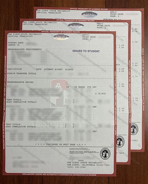 How Much Does To Buy A Fake San Diego State University Transcript