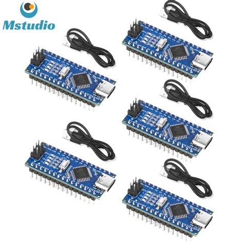 5 шт Arduino Nano V30 Программируемый контроллер Usb Type C на базе микроконтроллера Atmega328p