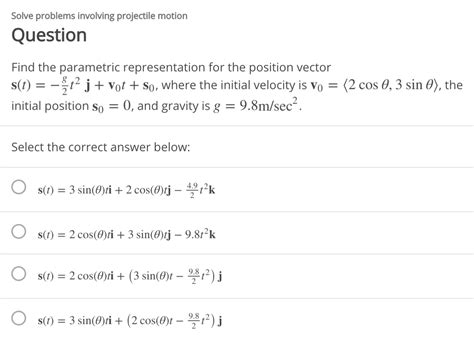 Solved Solve Problems Involving Projectile Motion Question Chegg
