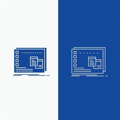 Window Mac Operational Os Program Line And Glyph Web Button In Blue Color Vertical Banner