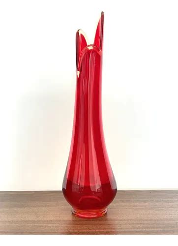 Jarrón Florero Vidrio Smith Estilo Viking Glass Mid Century Mercadolibre