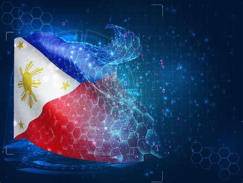 Premium Vector Philippines Vector Flag Virtual Abstract 3d Object From Triangular Polygons On