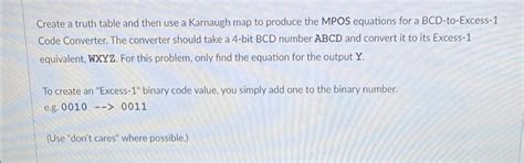 Solved Create A Truth Table And Then Use A Karnaugh Map To Chegg Com