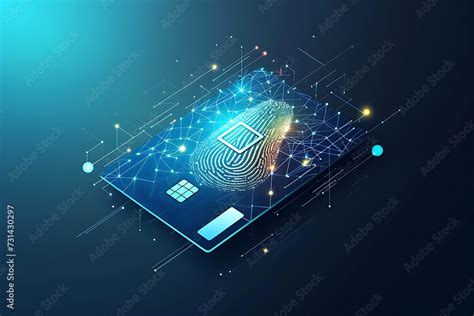 Bank Card With Fingerprint Authentication Concept Bank Card With An