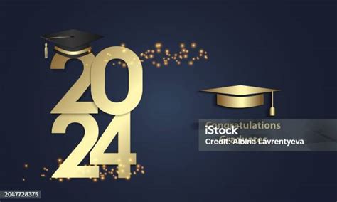 졸업을 축하합니다 2024년 졸업반 졸업 모자 색종이 조각 풍선 축하 현수막 교육 아카데미 학습 학교 2024년에 대한 스톡 벡터 아트 및 기타 이미지 Istock