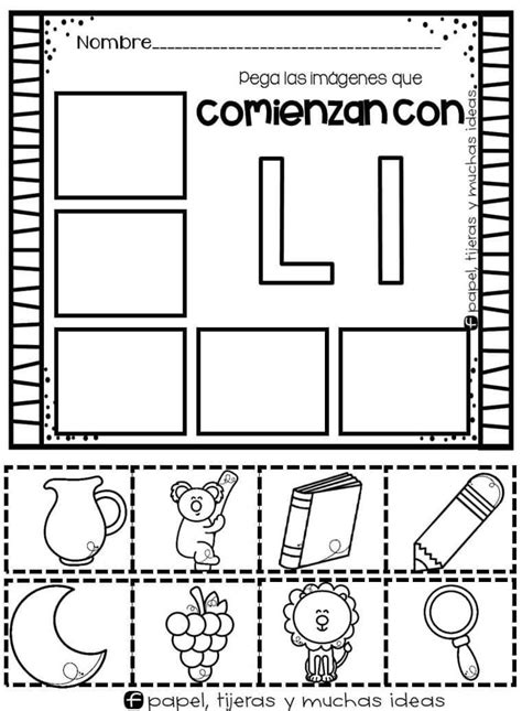 Actividades Letra L Preescolar Actividad Con La Letra L Consonante L