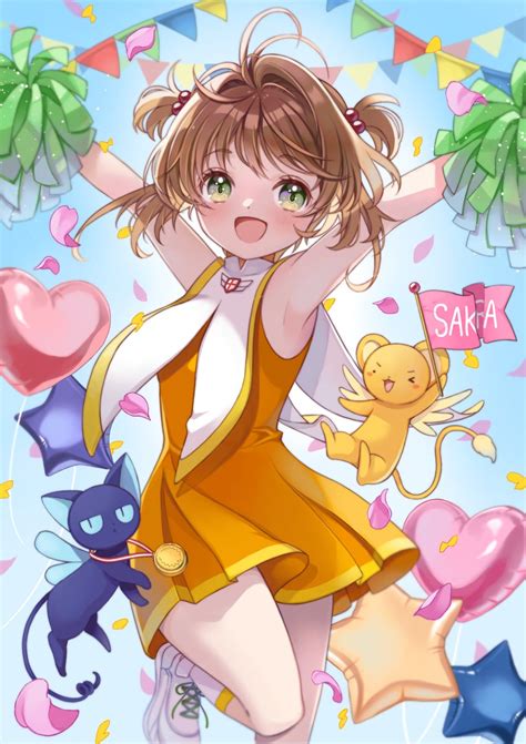 Kinomoto Sakura Kero And Suppi Cardcaptor Sakura Drawn By Momo Tako Danbooru