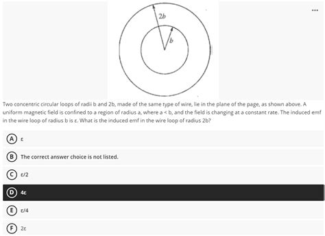 Solved Two Concentric Circular Loops Of Radii B And B Made Chegg