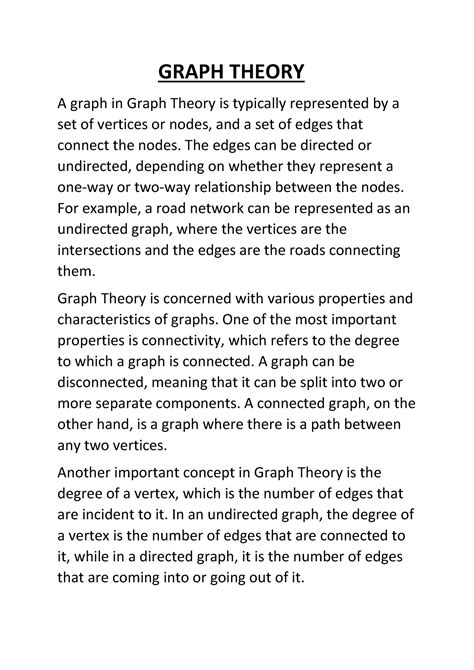 Graph Theory Notes GRAPH THEORY A Graph In Graph Theory Is Typically Represented By A Set