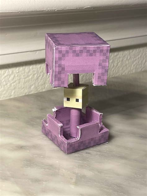 Pixel Papercraft Fully Posable Shulker City Golem Action Figure Advanced