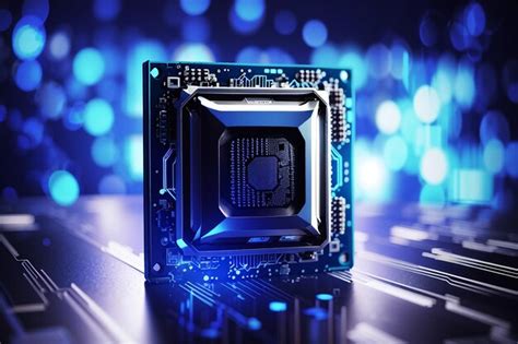 premium ai image super processor core computer system technology neon