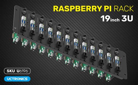 UCTRONICS Upgraded Raspberry Pi U Rack Mount With Front Removable Mounting Brackets For