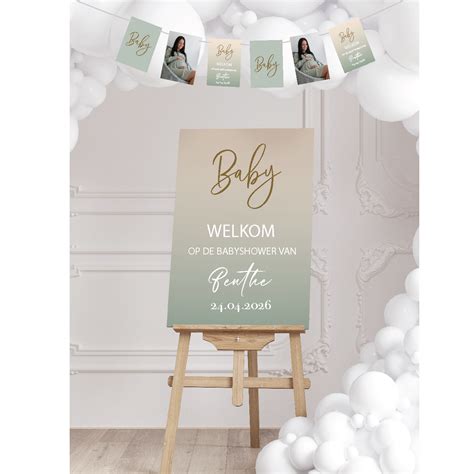 Slinger Gepersonaliseerd Sage Babyshower 18st Jetjes Jobjes