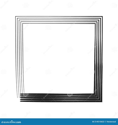 Concentric Square Element Square With Drawn Lines Vector Illustration Element Stock Vector