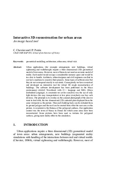 Pdf Interactive 3d Reconstruction For Urban Areas