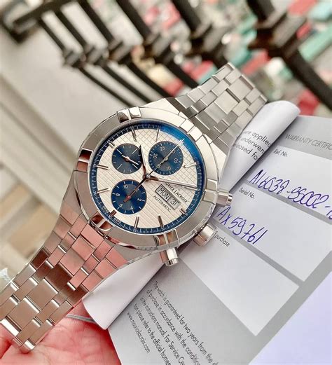 Đồng Hồ Maurlce Lacrolx Aikon Chronograph Blue And White Ai6038 Ss002