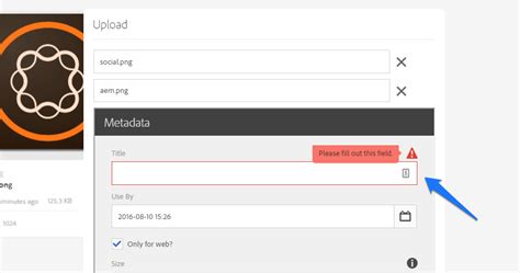 Experiencing Adobe Experience Manager AEM CQ AEM Touch UI Assets Console Add Metadata